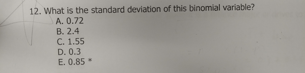 Solved A binomial random variable has n = 8 and p = 0.3 | Chegg.com