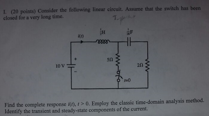 Solved Consider the following linear circuit. Assume that | Chegg.com