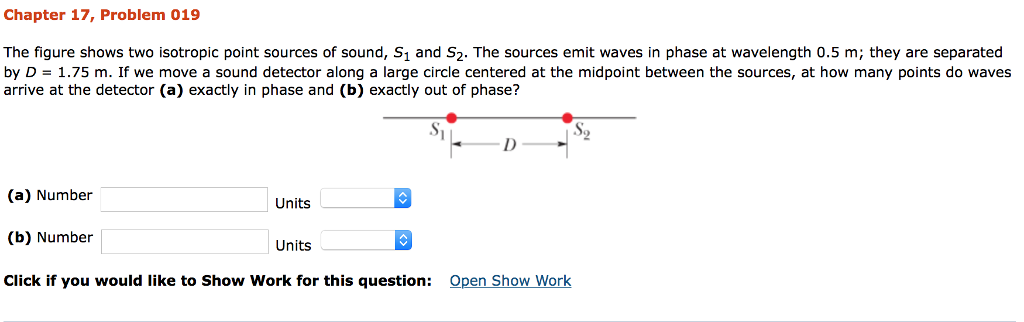 Solved The figure shows two isotropic point sources of | Chegg.com