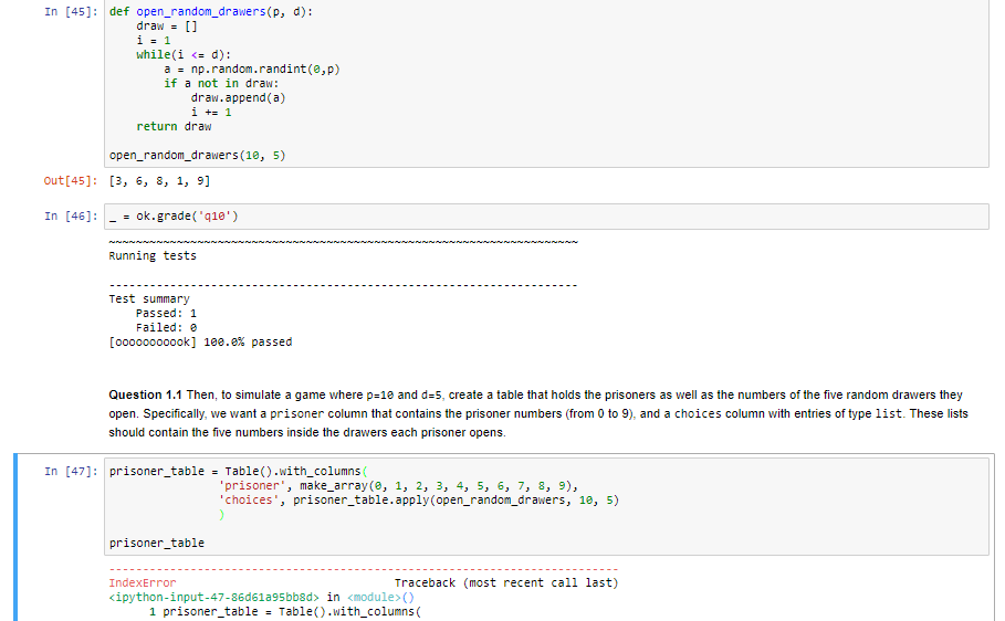 In [45]: def open_random_drawers(p, d): draw [] | Chegg.com