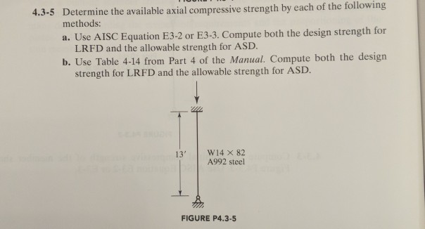 Solved 4.3-5 Determine the available axial compressive | Chegg.com