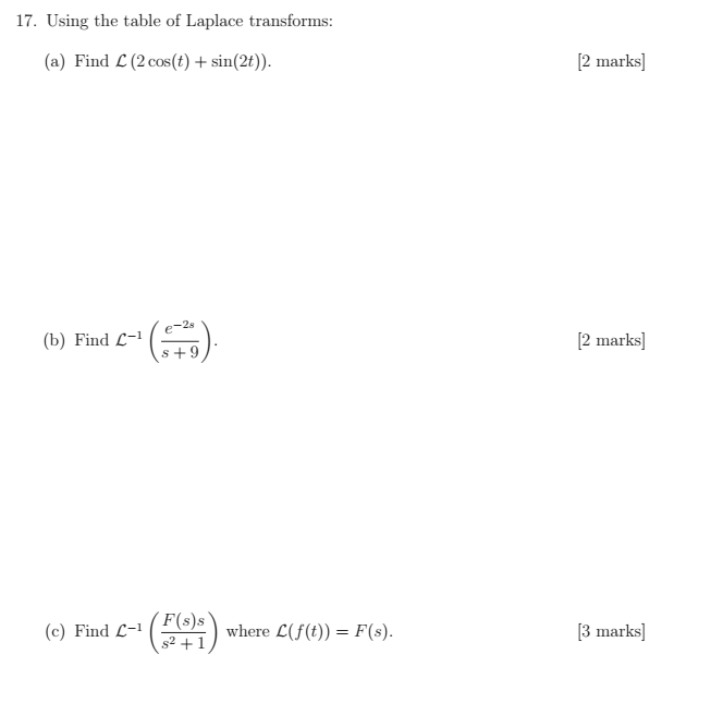 Solved Using the table of Laplace transforms: (a) Find L(2 | Chegg.com