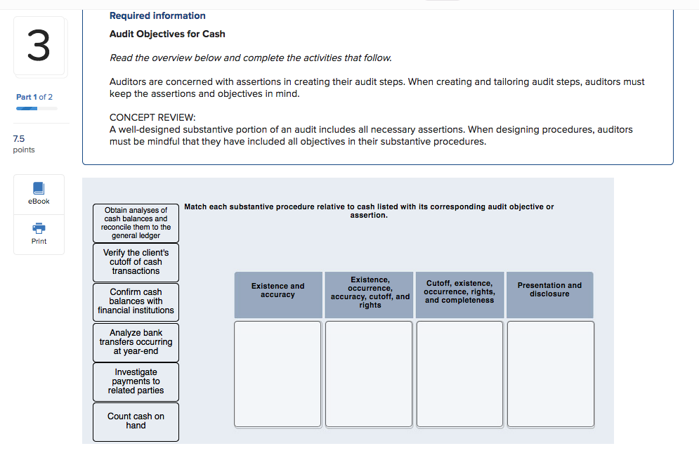Solved Required information Audit Objectives for Cash 3 Read | Chegg.com