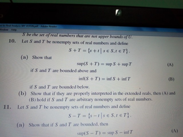 Solved S be the set of real numbers that are not upper | Chegg.com