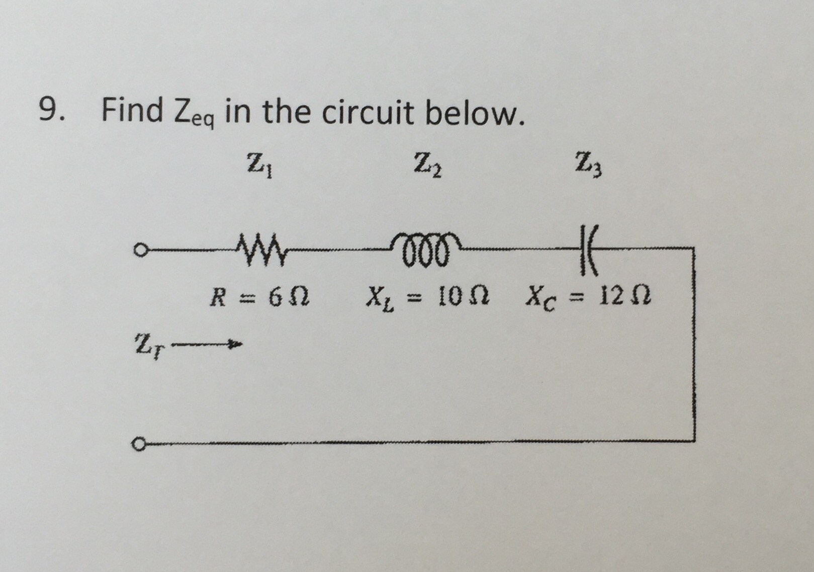 Solved Find Z_eq in the circuit below. | Chegg.com