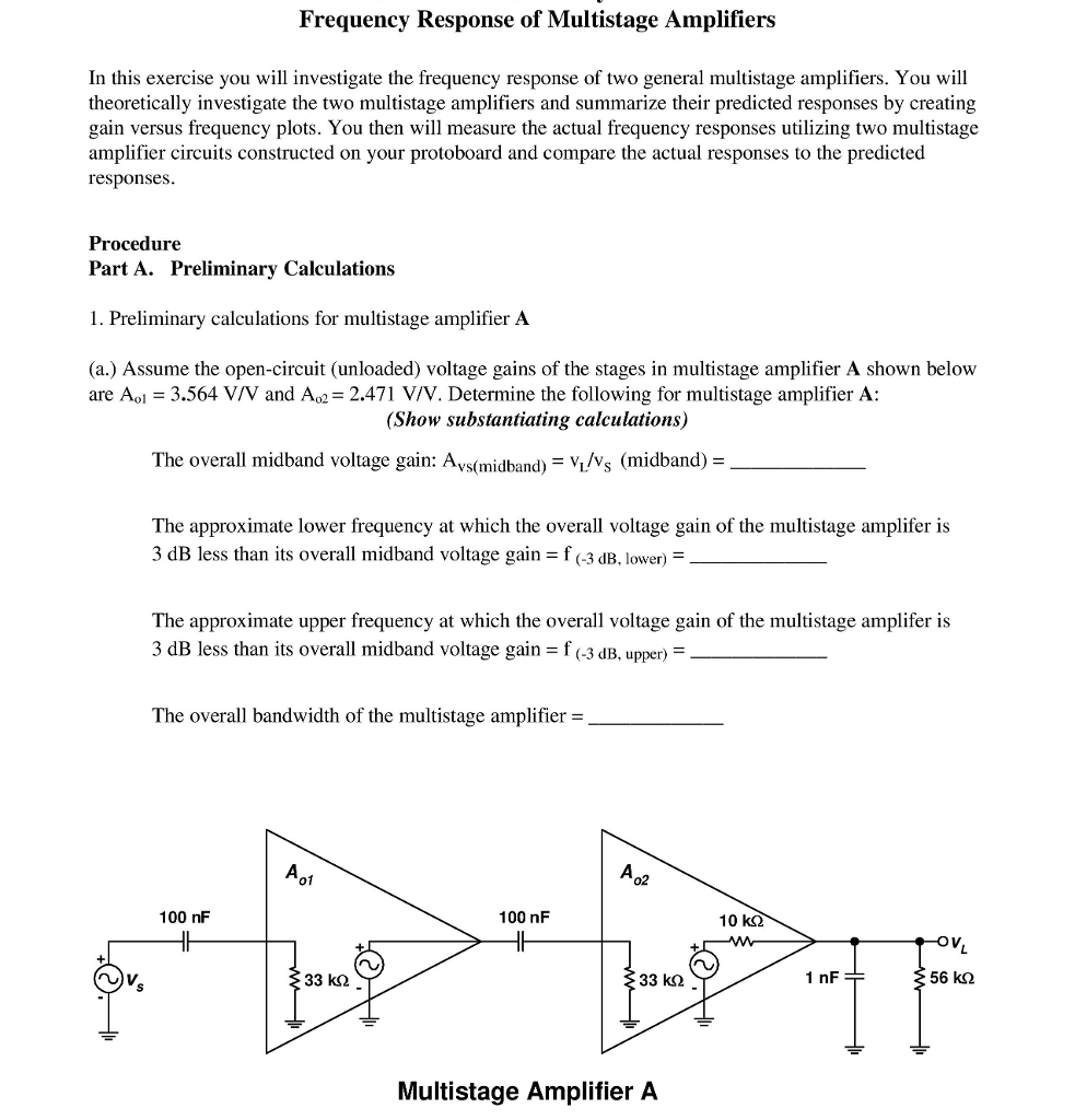 Solved Frequency Response of Multistage Amplifiers In this | Chegg.com
