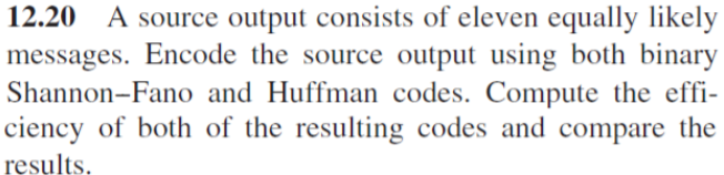 Solved 12.20 A source output consists of eleven equally | Chegg.com