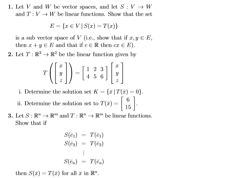 Solved Let V and W be vector spaces, and let S : V | Chegg.com