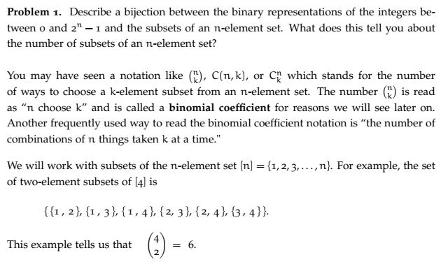 Solved Problem . Describe a bijection between the binary | Chegg.com