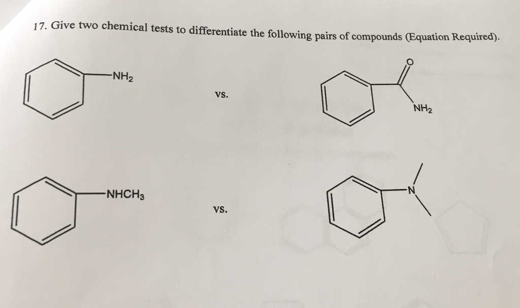 Solved Give two chemical tests to differentiate the | Chegg.com
