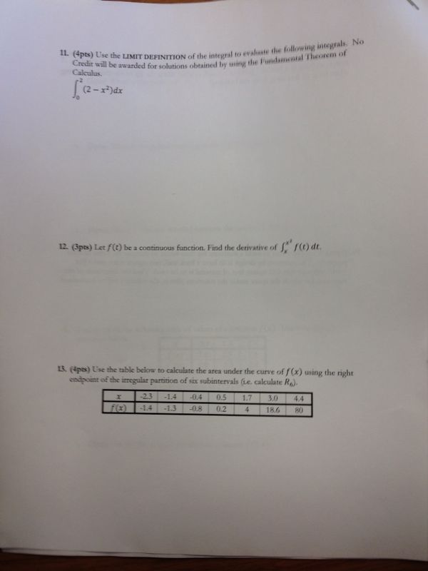 Solved Use the LIMIT DEFINITION of .the integral to evaluate | Chegg.com