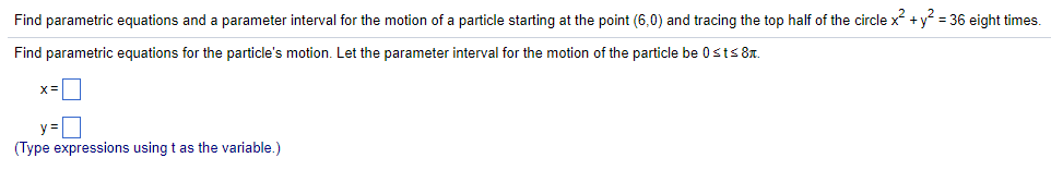 Solved Find parametric equations and a parameter interval | Chegg.com