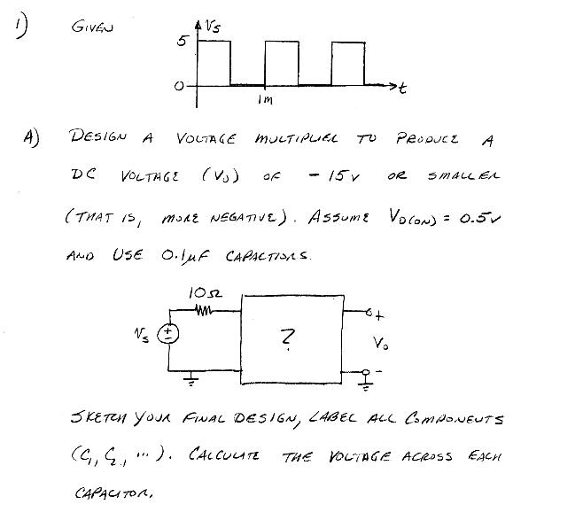 Solved Design A voltage multiple to A DC Voltage (V_o) of | Chegg.com