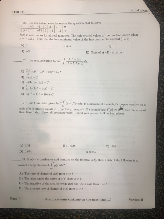 Solved Use the table below to answer the question that | Chegg.com