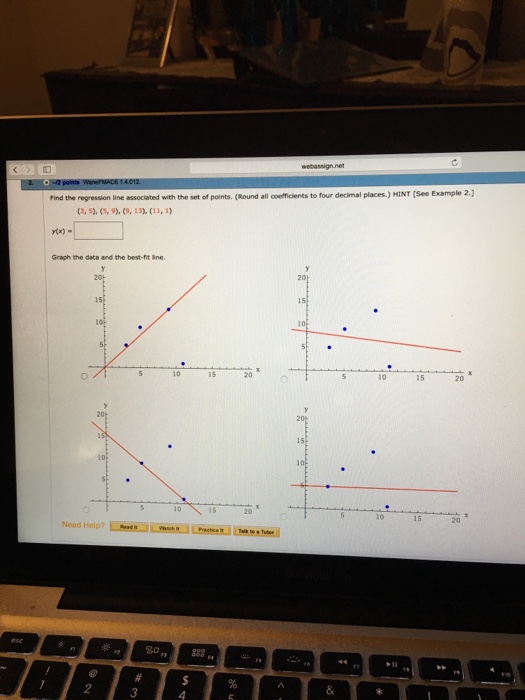 Solved Find the regression line associated with the set of | Chegg.com