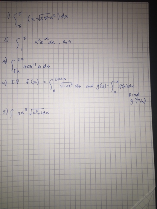Integral 5 5 x Square Root 25 X 2 Dx Chegg