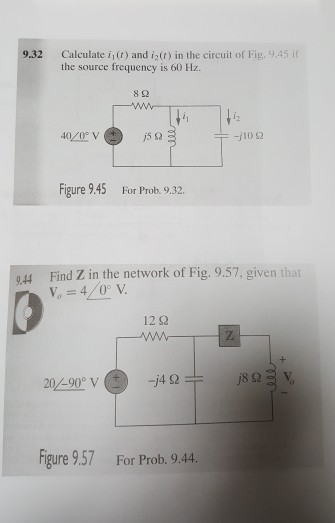 Solved 9.32 Calculate ii ) and i2(t) in the circuit of Fig. | Chegg.com
