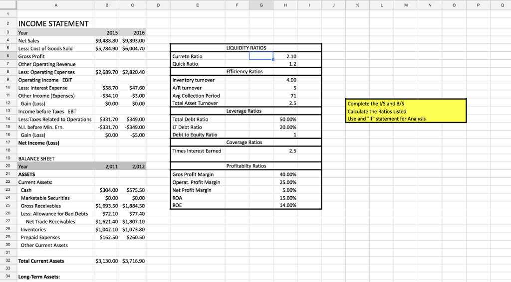 Solved 2 INCOME STATEMENT 3 Year 4 Net Sales 5 Less: Cost of | Chegg.com