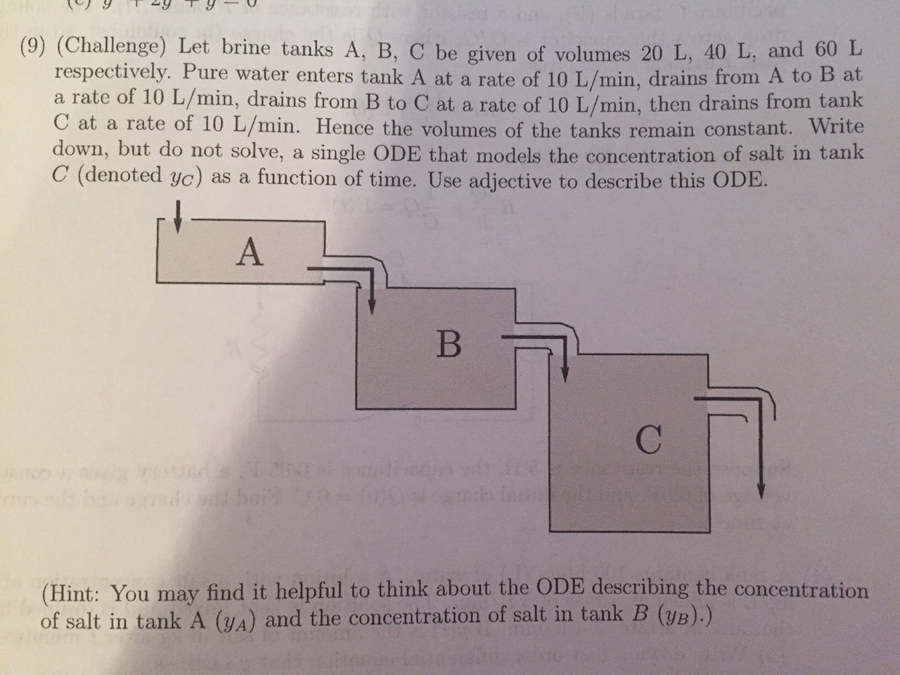 Solved (Challenge) Let brine tanks A, B, C be given of | Chegg.com