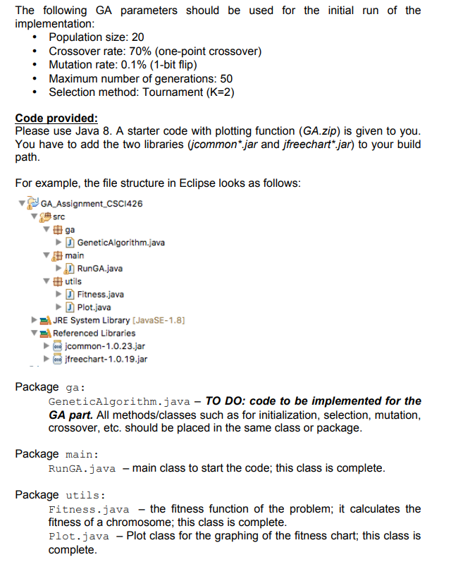Solved Description Your task is to implement a Genetic | Chegg.com