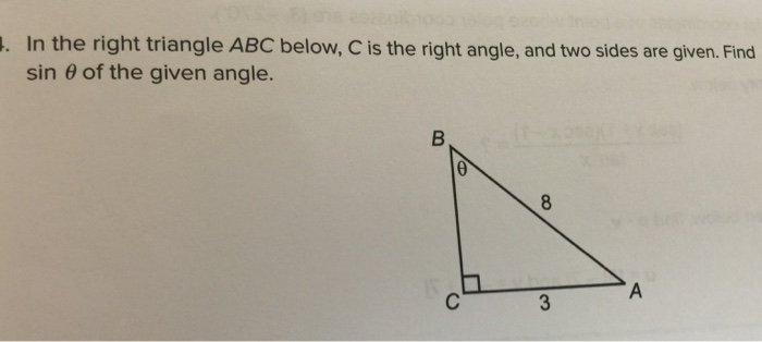 Solved In the right triangle ABC below, C is the right | Chegg.com