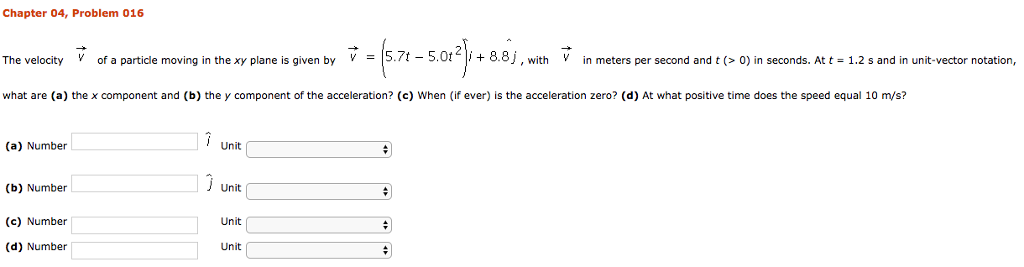 Solved The velocity vector v of a particle moving in the xy | Chegg.com