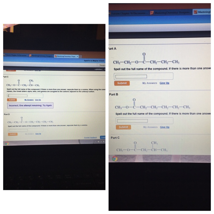 Solved Name the esters Spell out full name of the compound. | Chegg.com