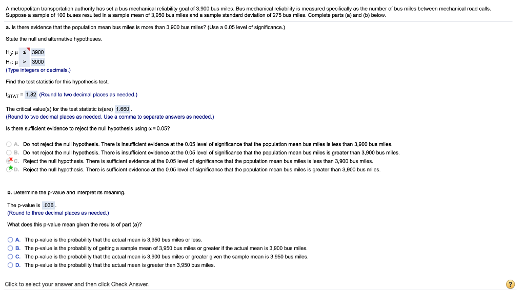 Solved WHAT DOES THIS P-VALUE MEAN GIVEN THE RESULTS OF PART | Chegg.com