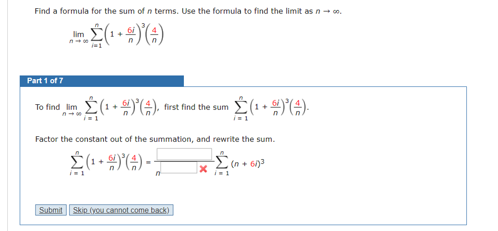 Solved Find a formula for the sum of n terms. Use the | Chegg.com