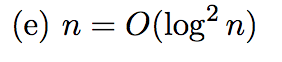 Solved (e) n O(log2,n) | Chegg.com