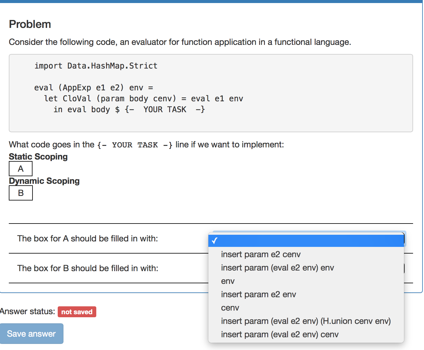 Solved Consider The Following Code An Evaluator For 
