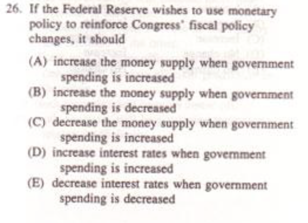Solved 26. If the Federal Reserve wishes to use monetary | Chegg.com