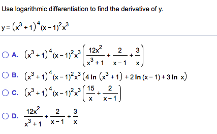 Solved Use logarithmic differentiation to find the | Chegg.com