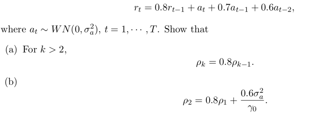 Autocorrelation Functions of Mixed ARMA Model | Chegg.com