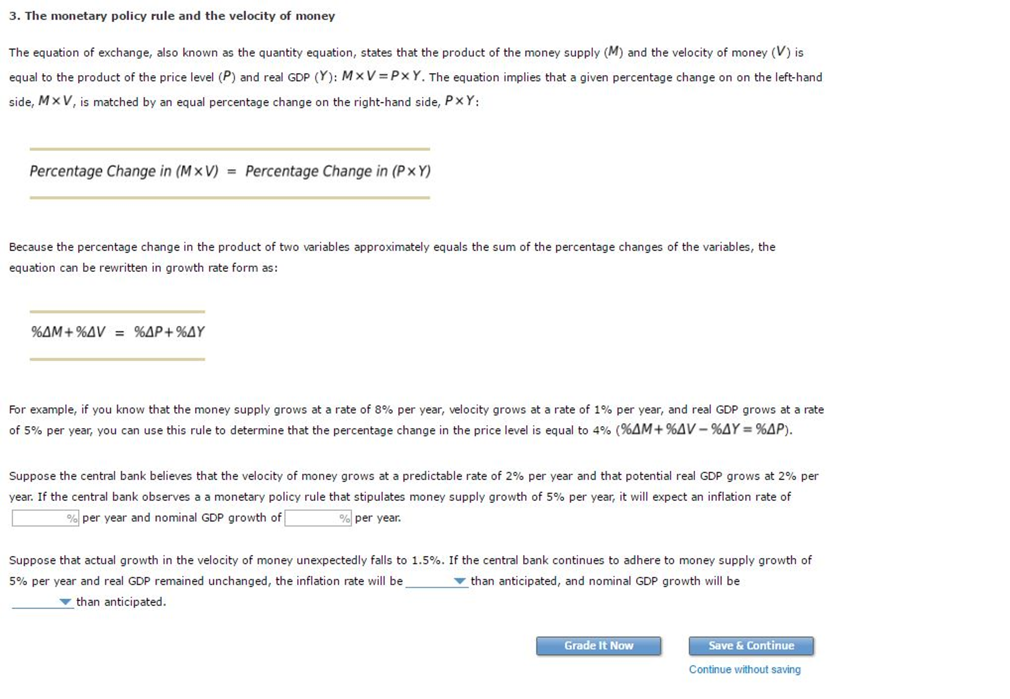 Solved The equation of exchange, also known as the quantity | Chegg.com