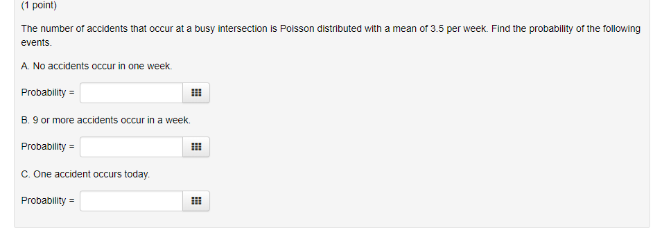 Solved (1 polnt) Flaws in a carpet tend to occur randomly | Chegg.com