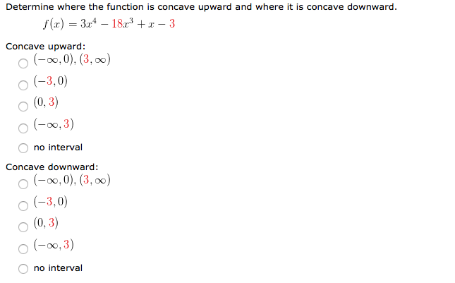 Solved Determine where the function is concave upward and | Chegg.com