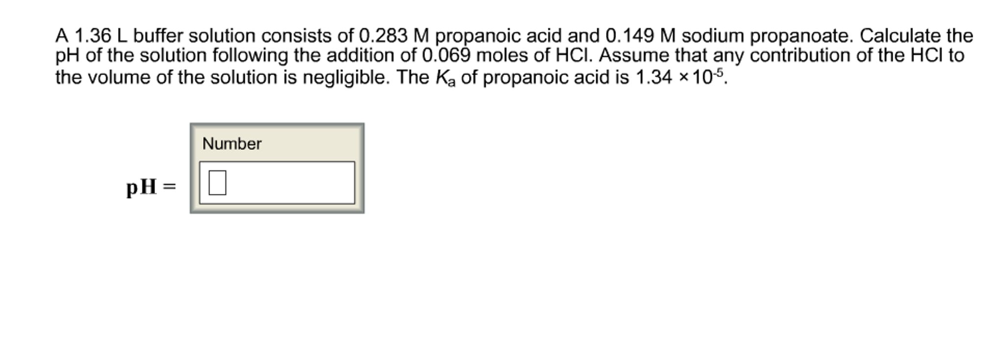 Solved A 1.36 L buffer solution consists of 0.283 M | Chegg.com