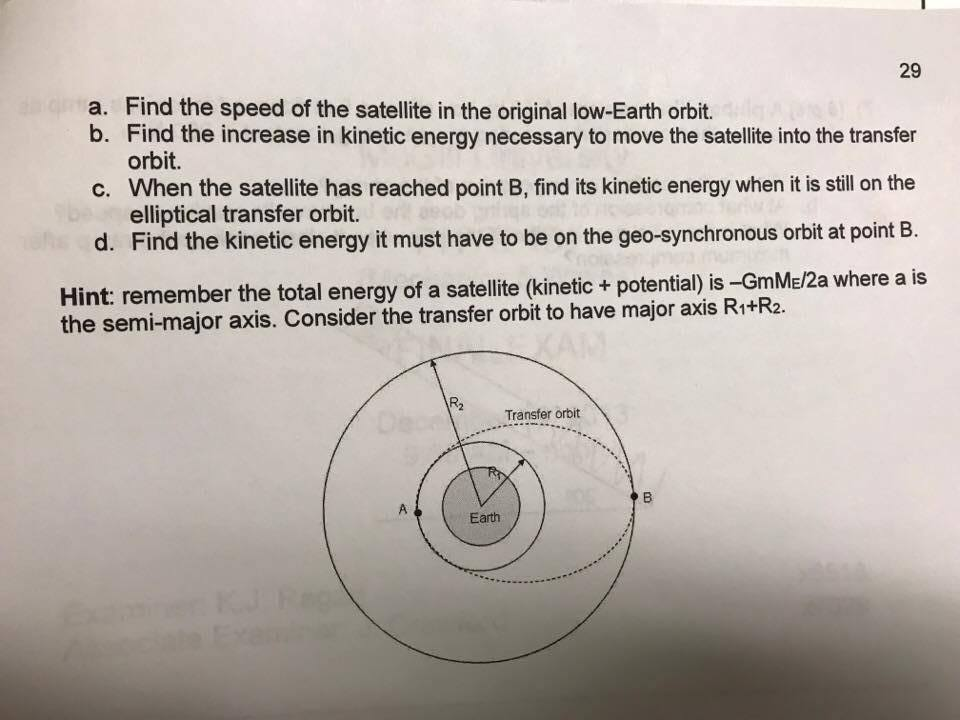 Solved 5) [8 pts] Orbital transfer: Consider a satellite in | Chegg.com