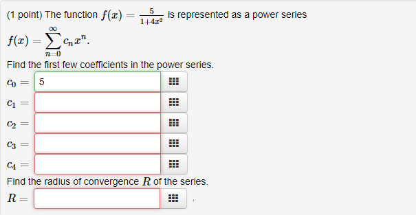 Solved (1 point) The functio( (1 point) The function f(z) - | Chegg.com