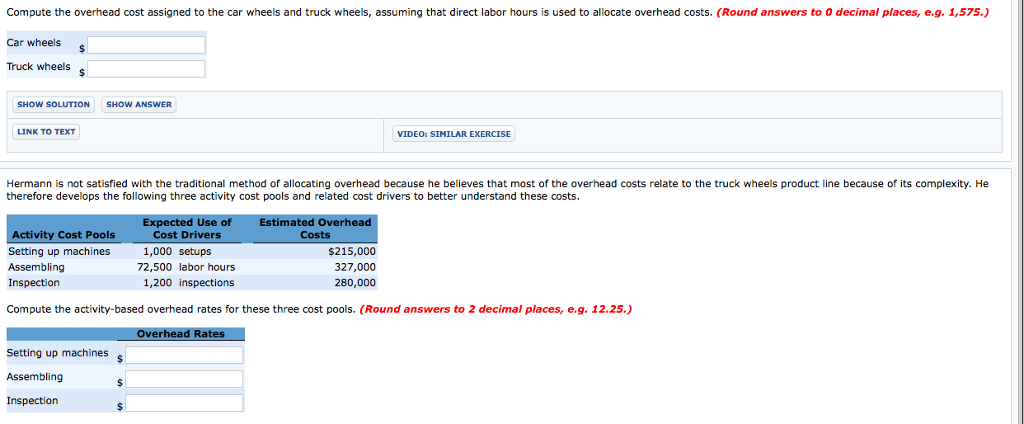 Solved Exercise 17-4 Altex Inc. manufactures two products: | Chegg.com