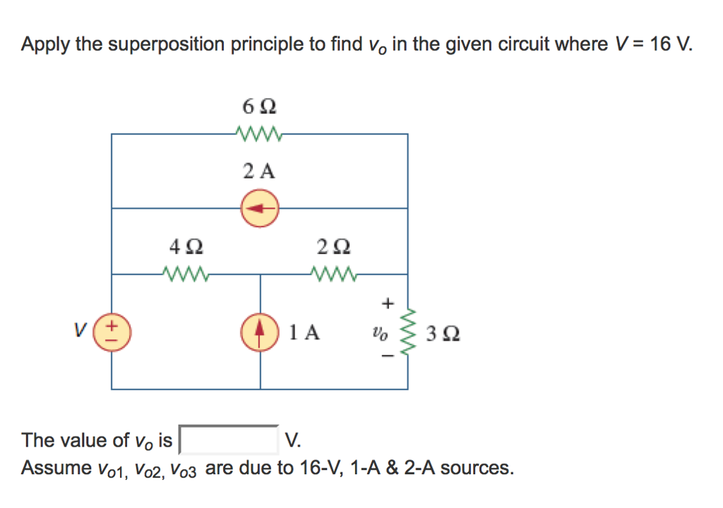 Solved Apply the superposition principle to find v_o in the | Chegg.com