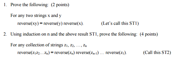 Solved Prove the following: For any two strings x and y | Chegg.com