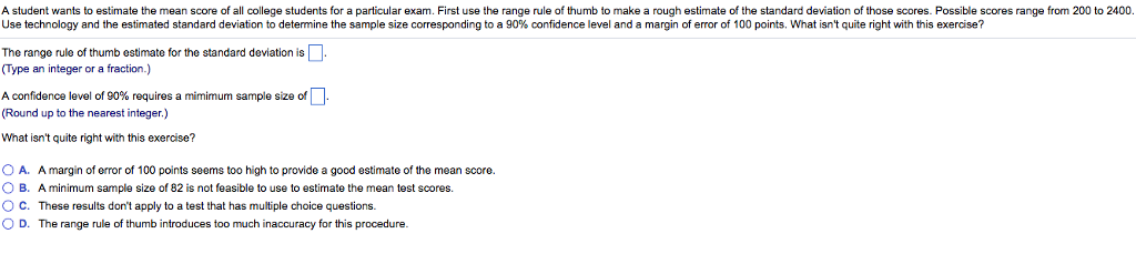 Solved A student wants to estimate the mean score of all | Chegg.com