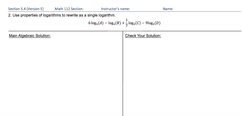 Solved Use properties of logarithms to rewrite as a single | Chegg.com