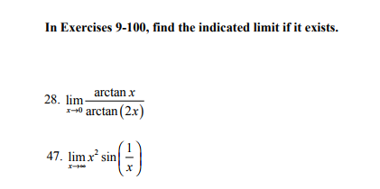 Solved In Exercises 9-100, find the indicated limit if it | Chegg.com