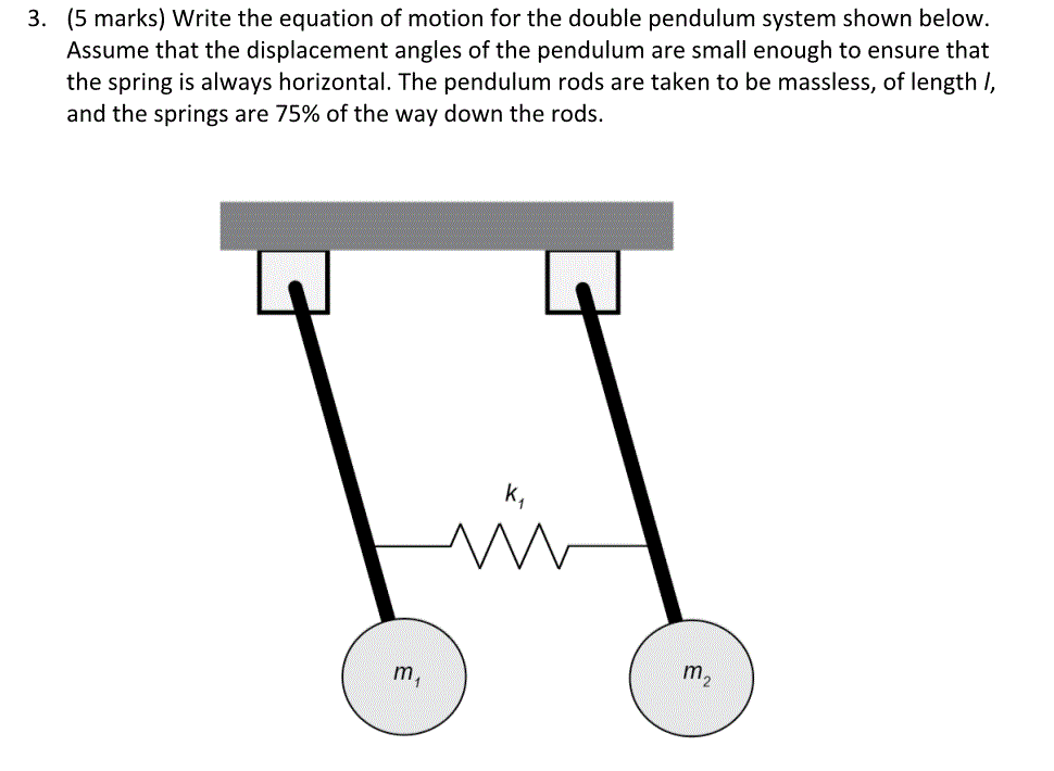 Solved (5 marks) Write the equation of motion for the double | Chegg.com