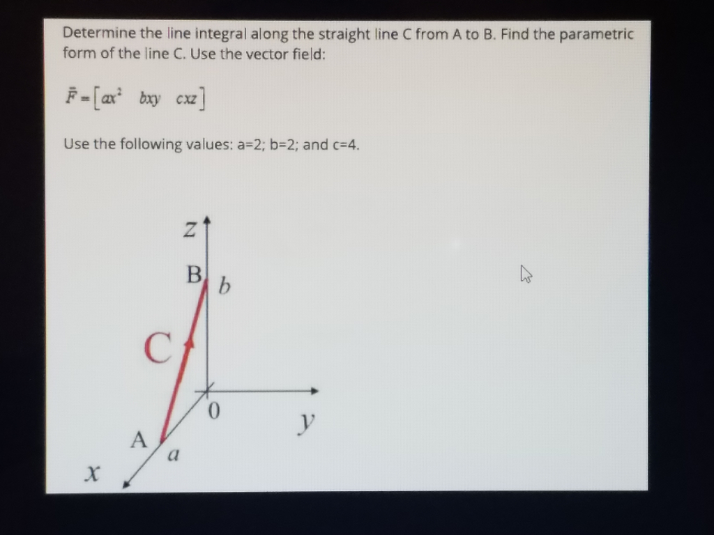 Solved Determine the line integral along the straight line C | Chegg.com
