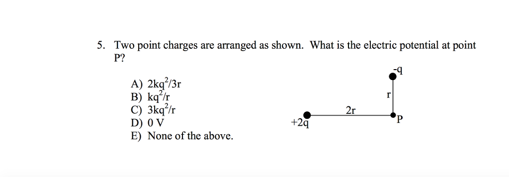 Solved Two point charges are arranged as shown. What is the | Chegg.com