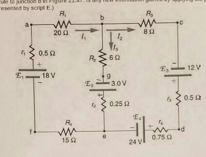 Solved [20] Apply the junction rule to junction b in | Chegg.com